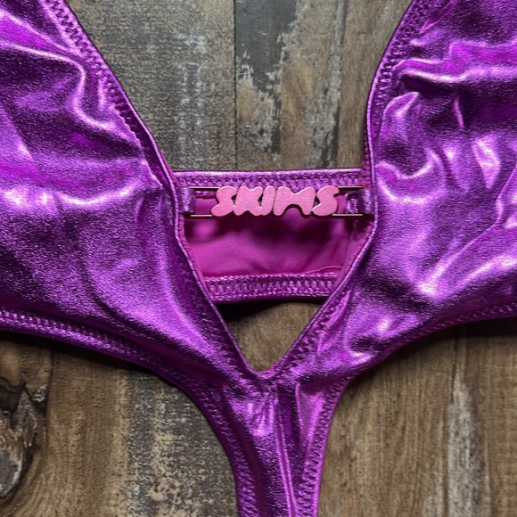 SKIMS | Swim | Skims Metallic Halter Monokini Bathing Suit | Poshmark